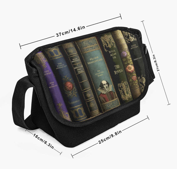 Dark Academia Classic Literature Library Book Bag - Messenger School B ...